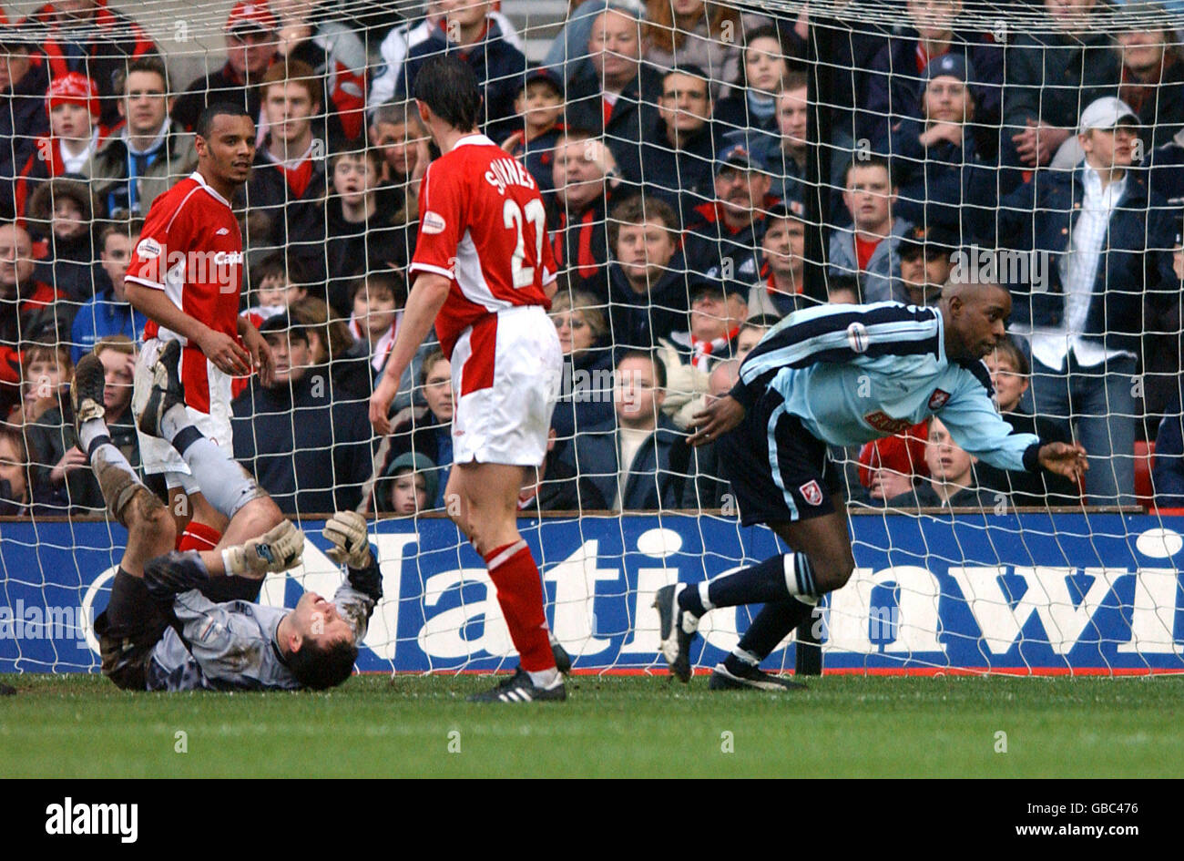 Nottingham forests jamie ward celebrates scoring hi-res stock ...