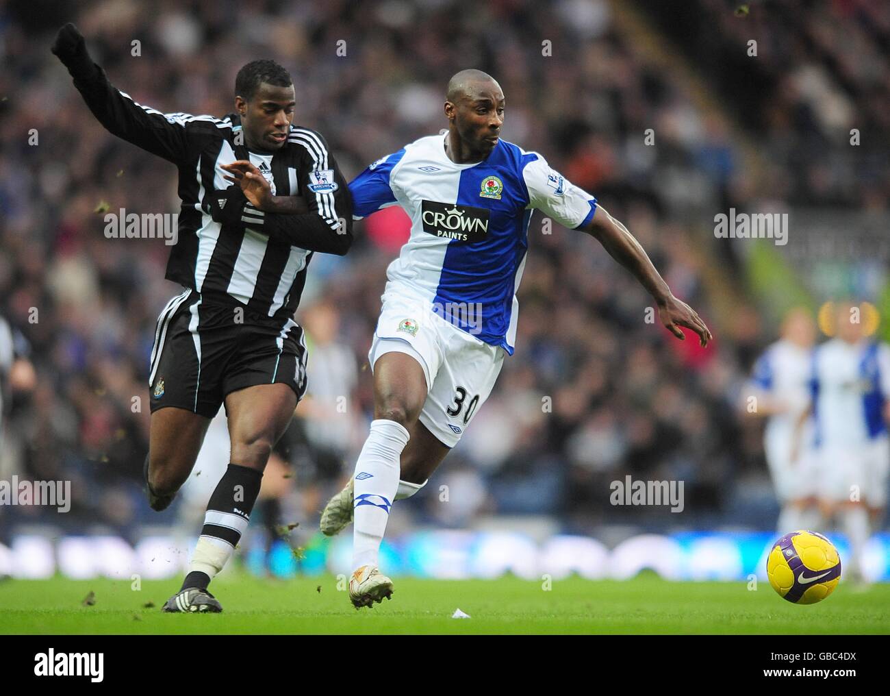 Newcastle United's Sebastien Bassong and Blackburn Rovers' Jason ...