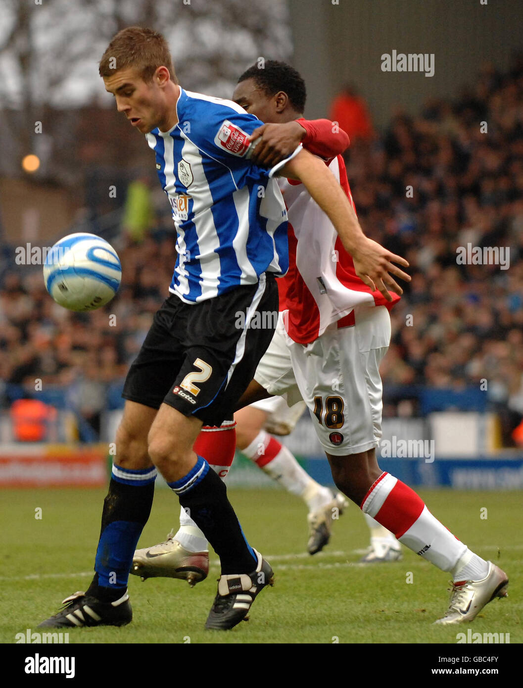 Sheffield Wednesday's Tommy Spurr and Charlton Athletic's Lloyd Sam in ...