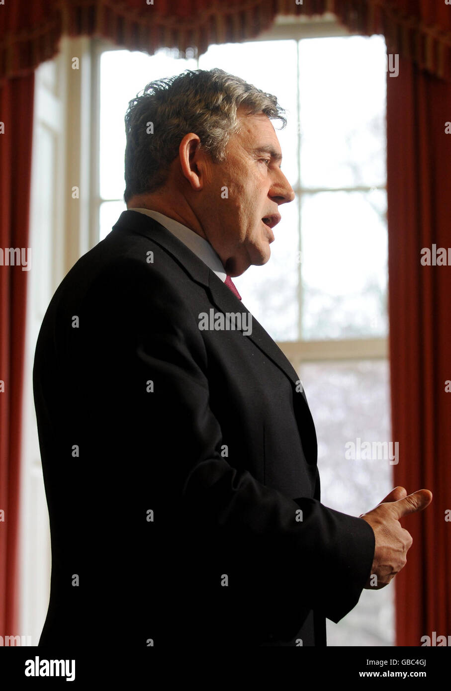 Gordon Brown speech on Gaza Stock Photo - Alamy