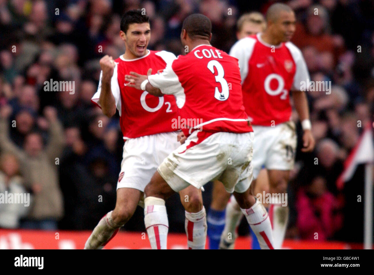 l-r; Arsenal's Jose Antonio Reyes celebrates scoring his equalising ...