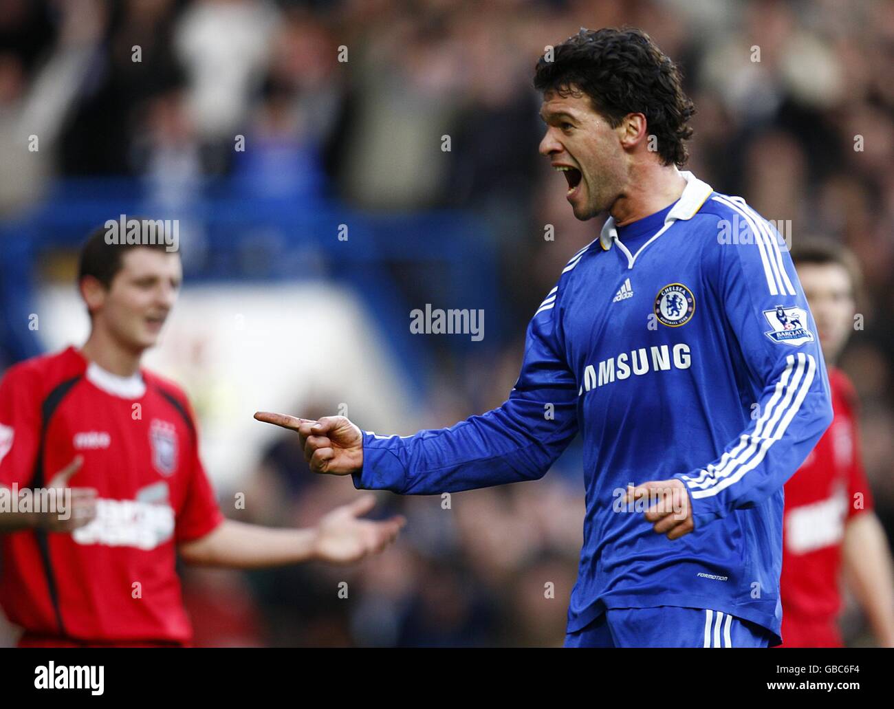 Chelsea's Michael Ballack celebrates after scoring the first goal of ...