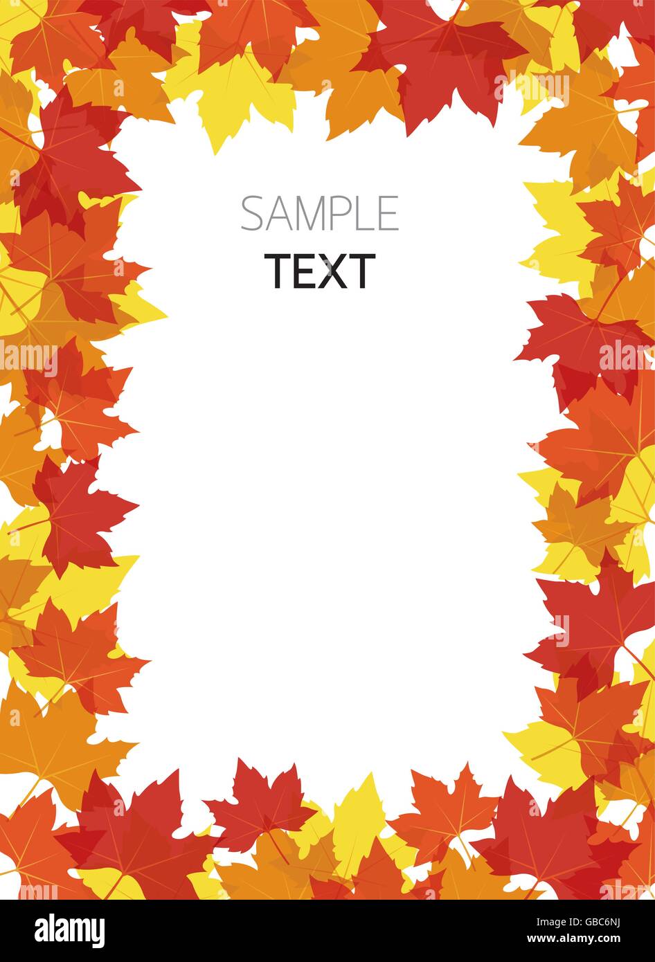 Maple Leaves Frame, Autumn Season, Foliage, Vector Border Stock Vector ...