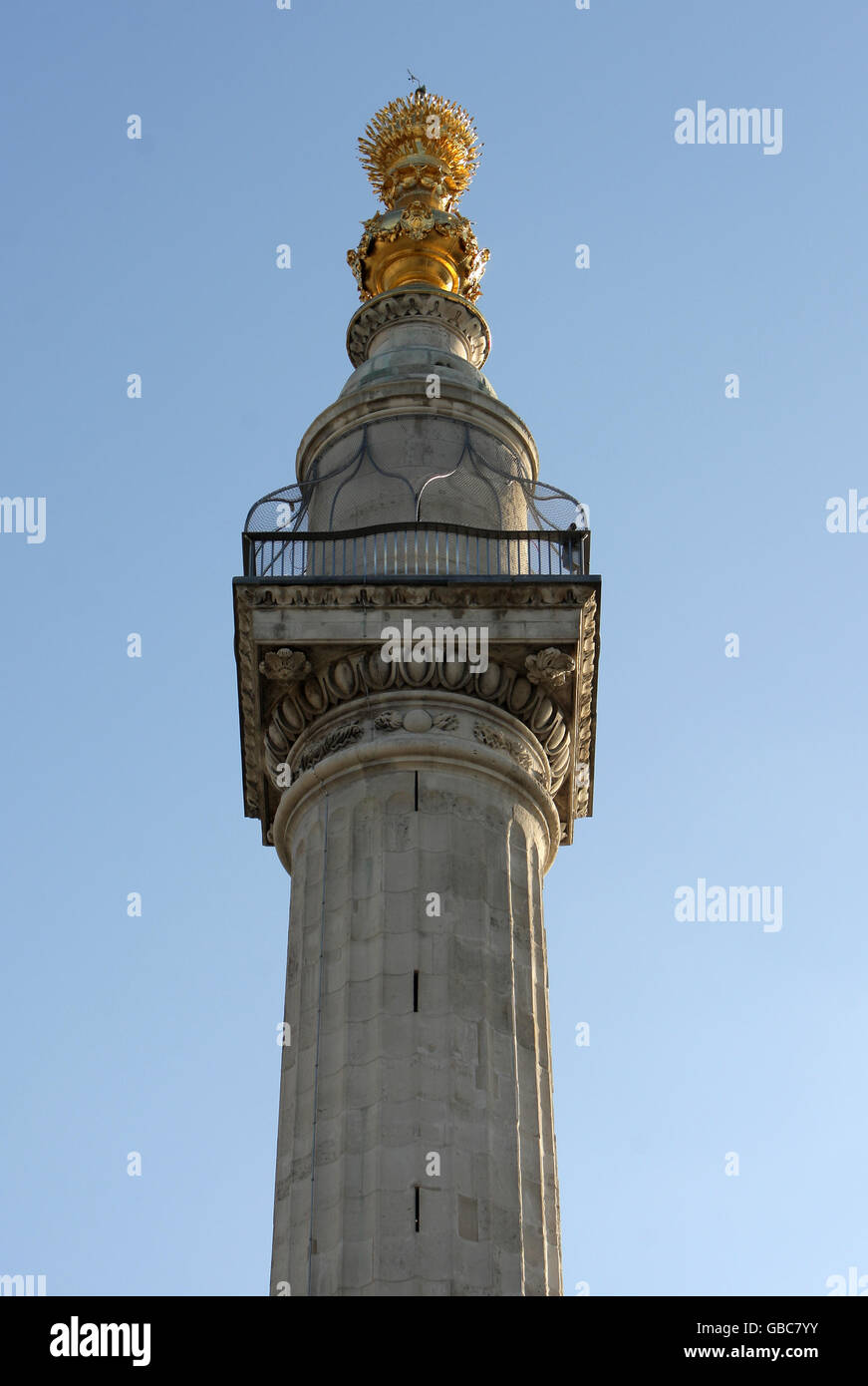 General view of the Monument, Monument Street, central London Stock ...