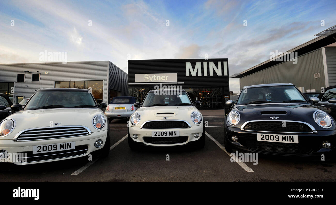 A generic stock image of Mini car showroom in Brentwood, Essex Stock ...