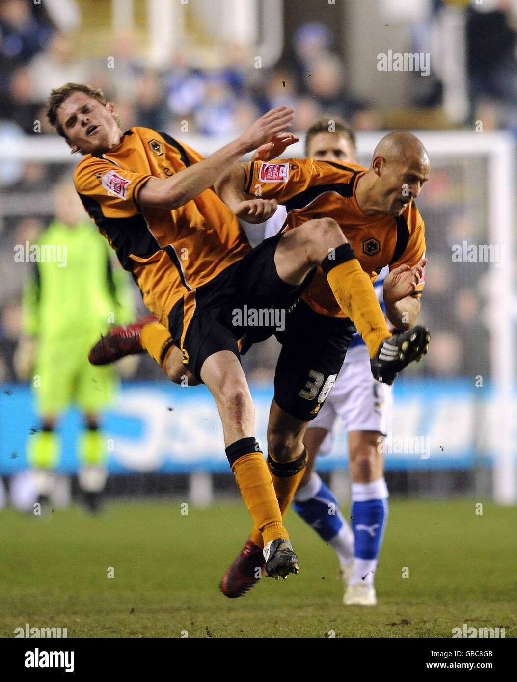 Wolves' Richard Stearman and Nigel Quashie clash during the Coca-Cola ...