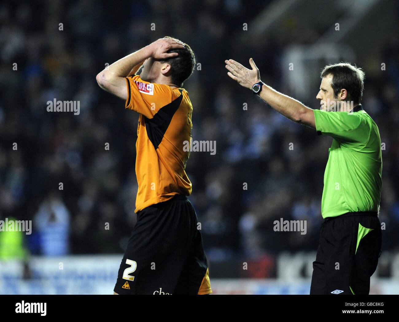 Wolves neill collins sent off coca cola championship match madejski ...