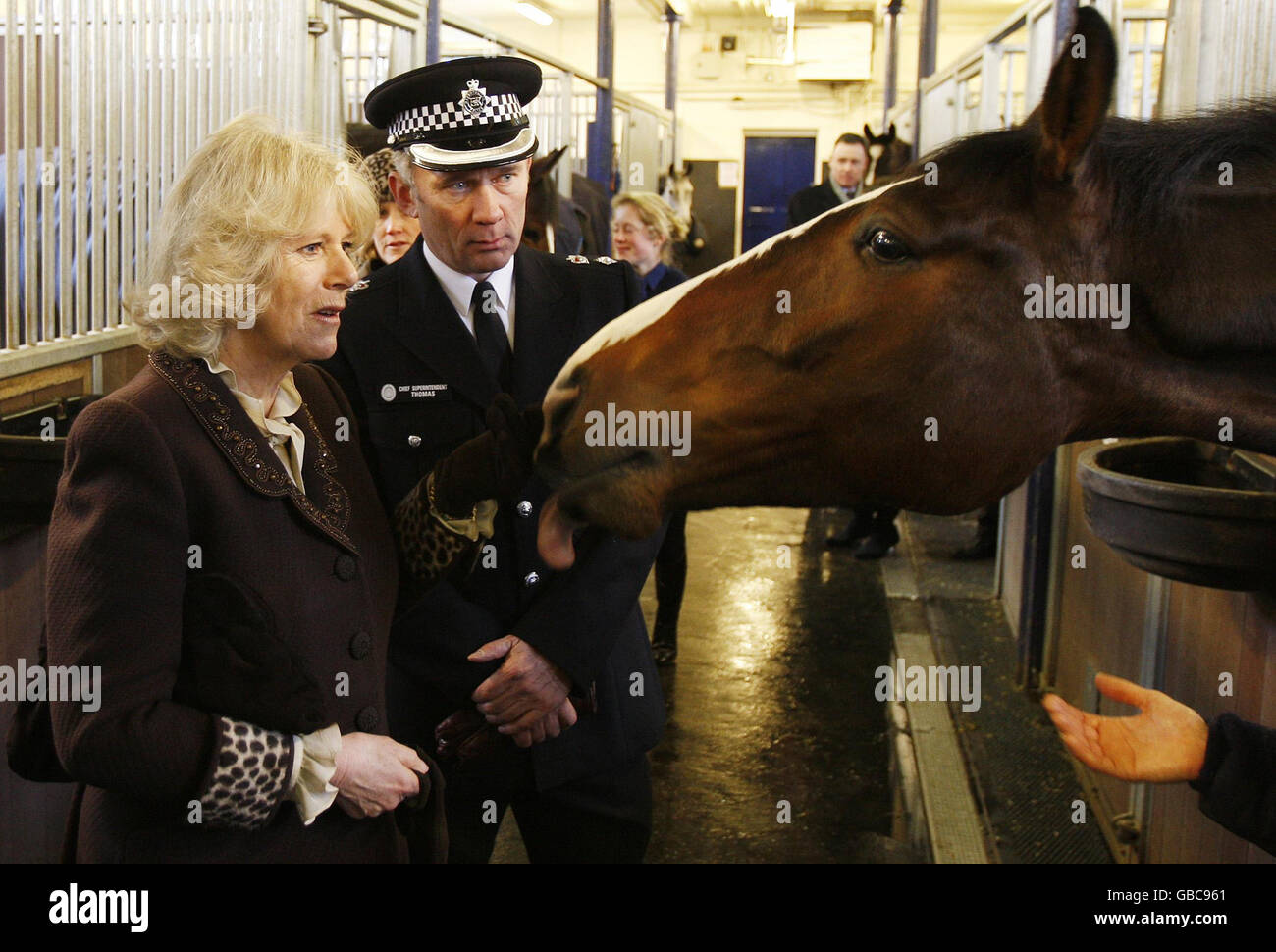 The Duchess of Cornwall and Chief Superintendent Ian Thomas during a ...
