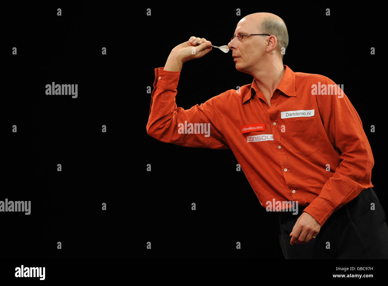 Co Stompe in action against Wayne Mardle during their third round match ...