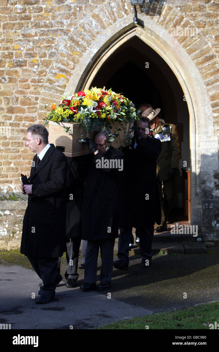 The funeral of Tony Hart held at Christ Church in Shamley Green, Surrey ...