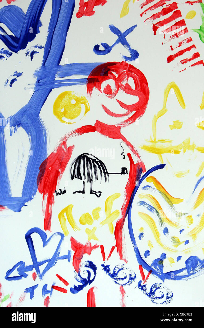 Mourners leaves their own artistic tributes Tony Hart at his funeral ...