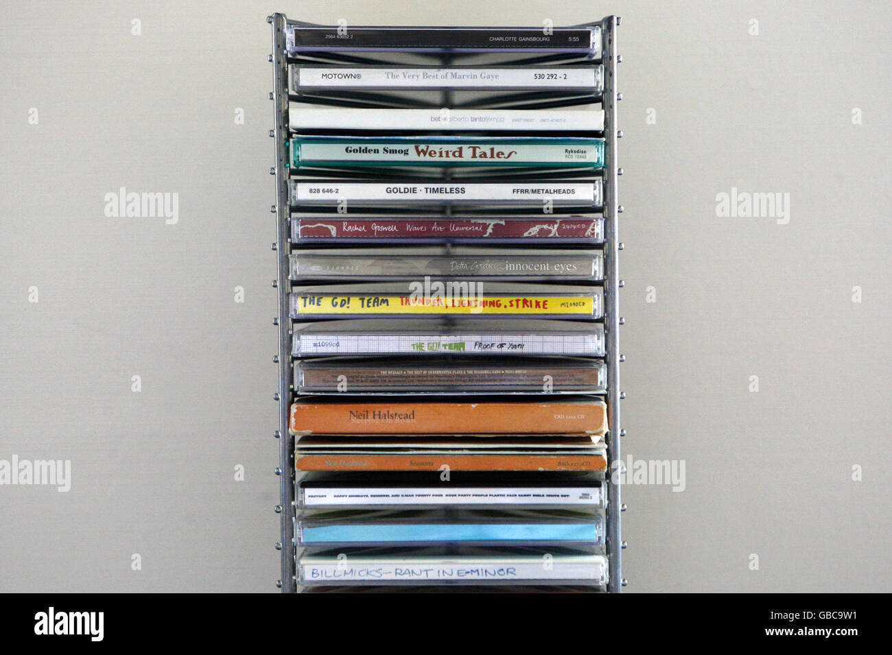A compact disc stand, containing music cds Stock Photo - Alamy