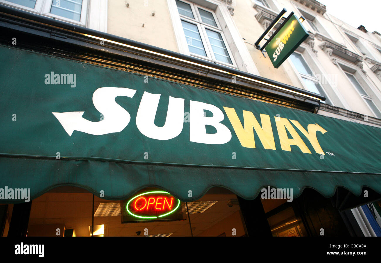 Subway stock. General view of a Subway branch near Victoria Stock Photo ...