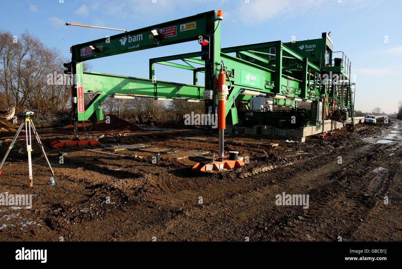 The Cambridge Guided Busway, Construction site at Fen Drayton ...