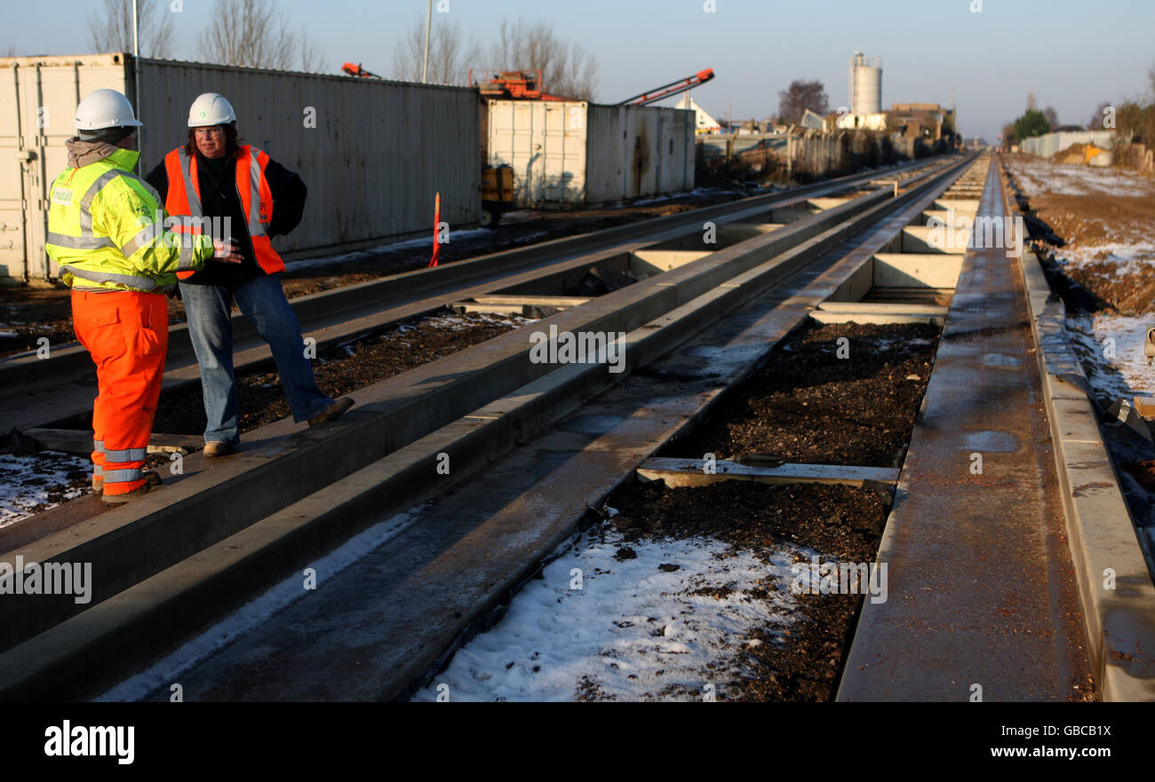 The Cambridge Guided Busway, Construction site, at Fen Stanton ...