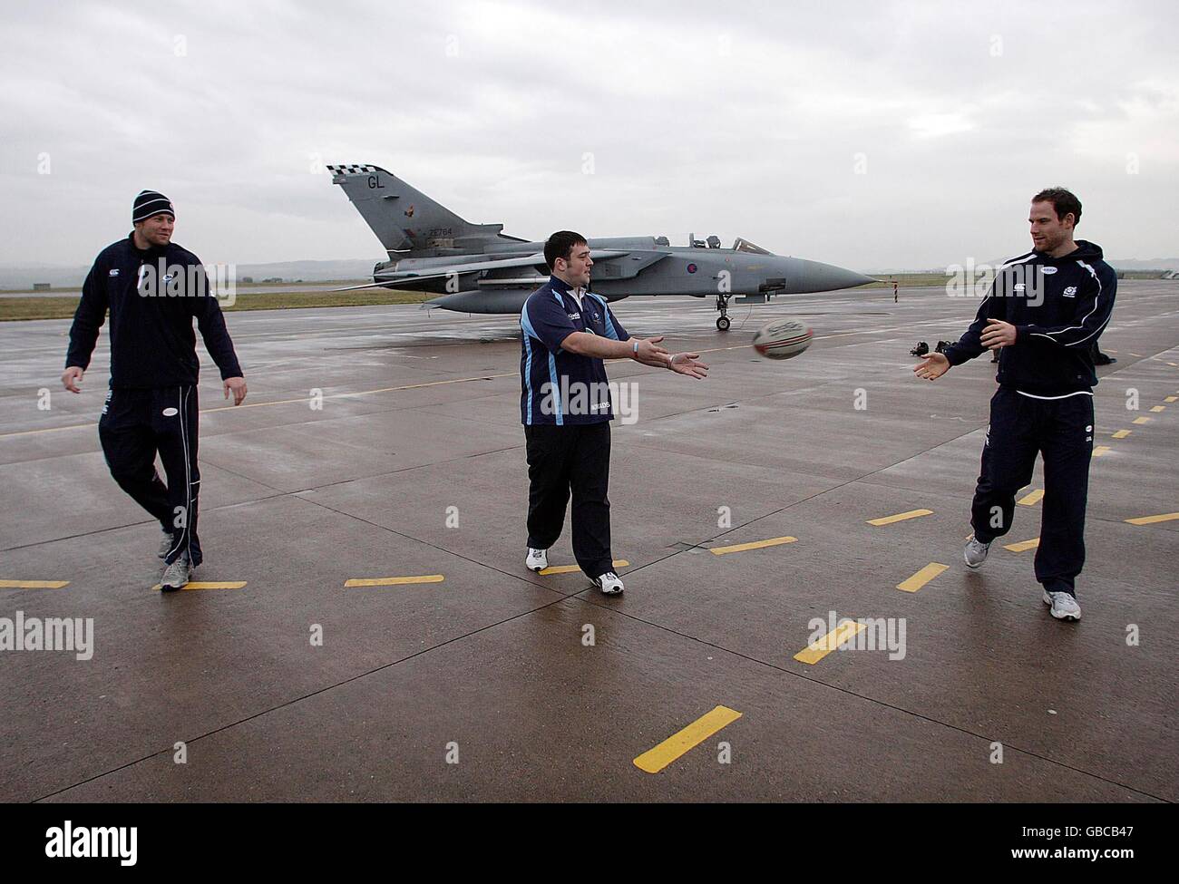 Scotland squad members Craig Hamilton and Graeme Morrison play rugby on ...