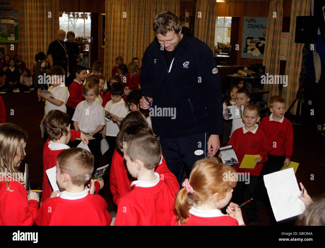 Rugby Union - Scotland Photocall - Balmullo Primary School Stock Photo ...
