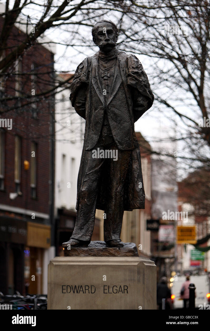 Edward Elgar Statue - Worcester. A generic stock picture of the Edward ...