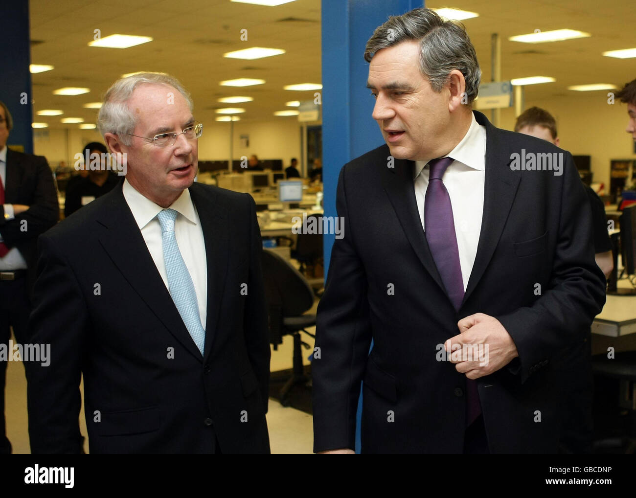 Prime Minister Gordon Brown meets SCC owner Sir Peter Rigby (left) at ...