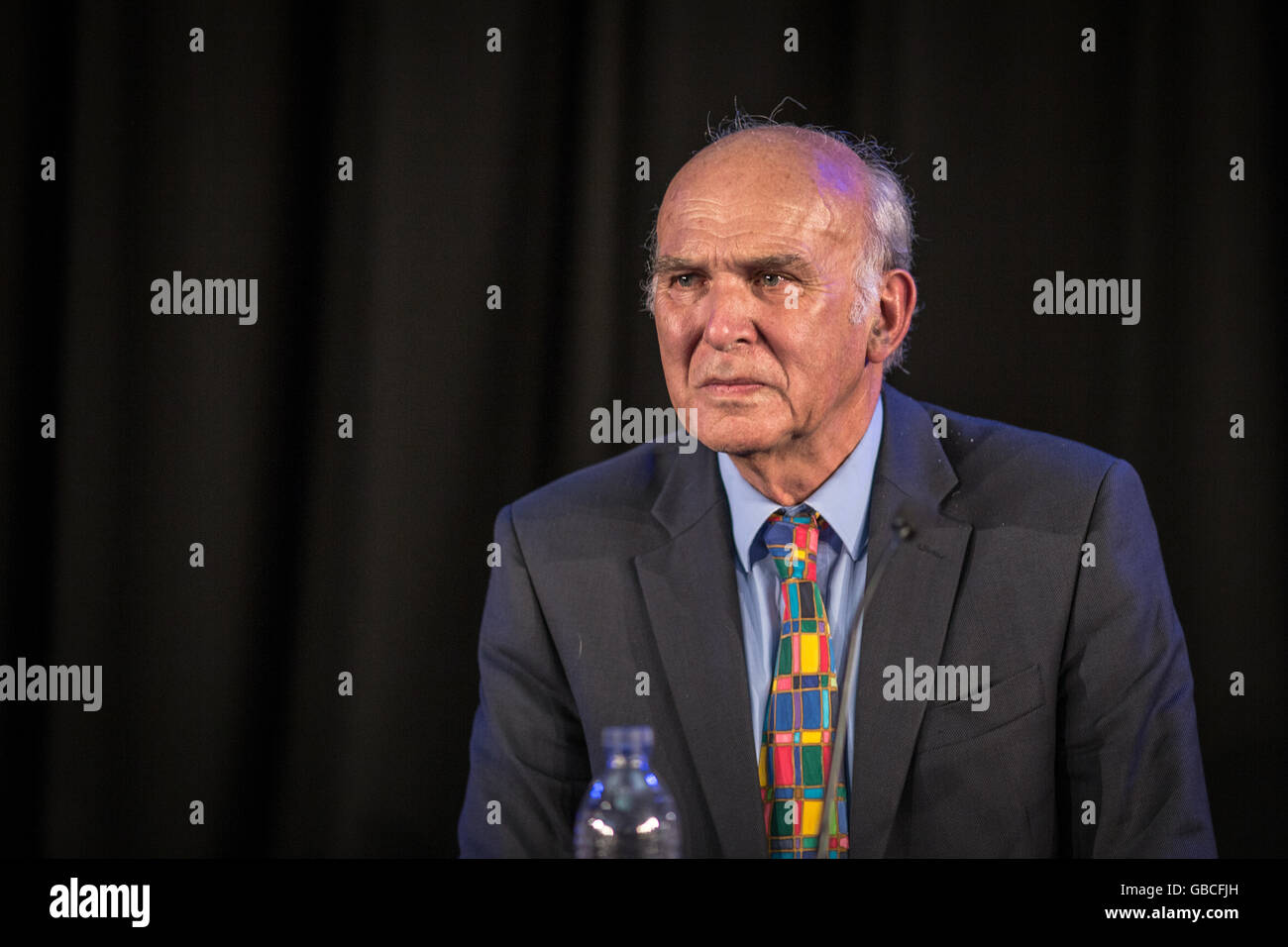 Vince Cable MP, Liberal Democrat Leader, at a public meeting Stock ...