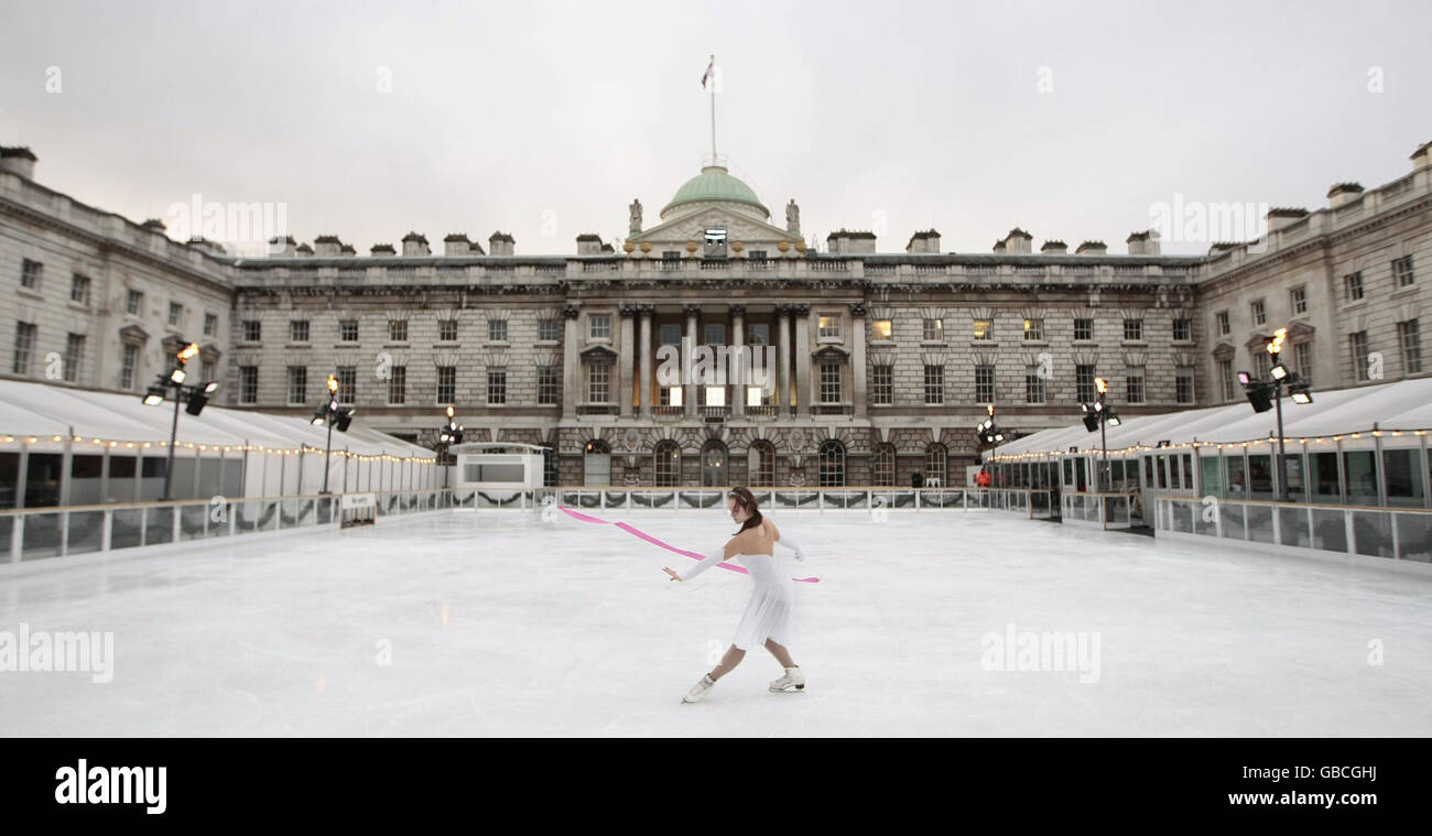 Talent Spot ice skating competition at Somerset House Stock Photo - Alamy