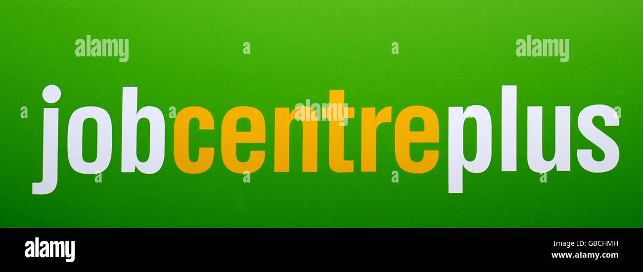 A general view of the Job Centre Plus logo. Record numbers of people ...
