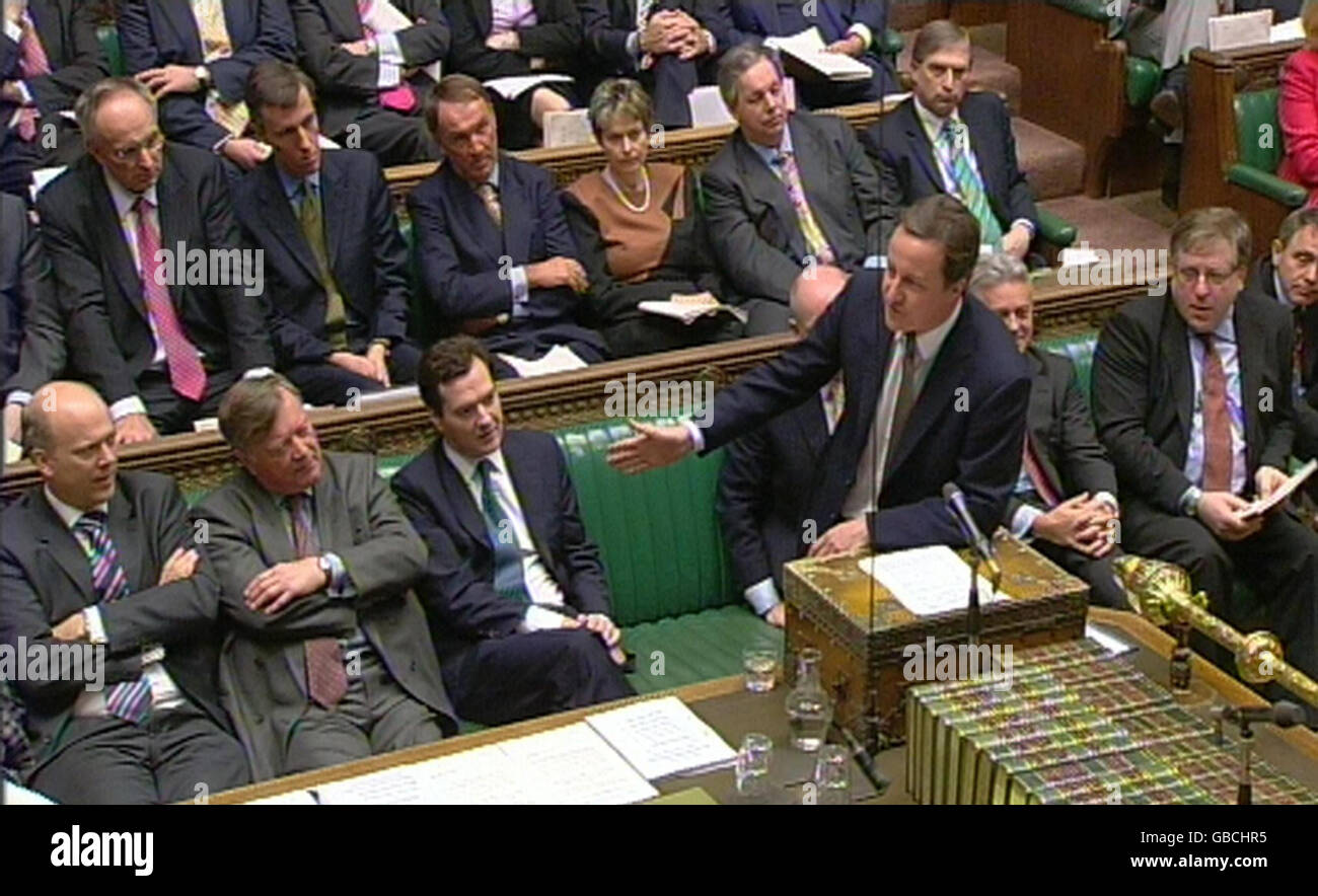 Conservative party leader David Cameron speaks during Prime Minister's ...