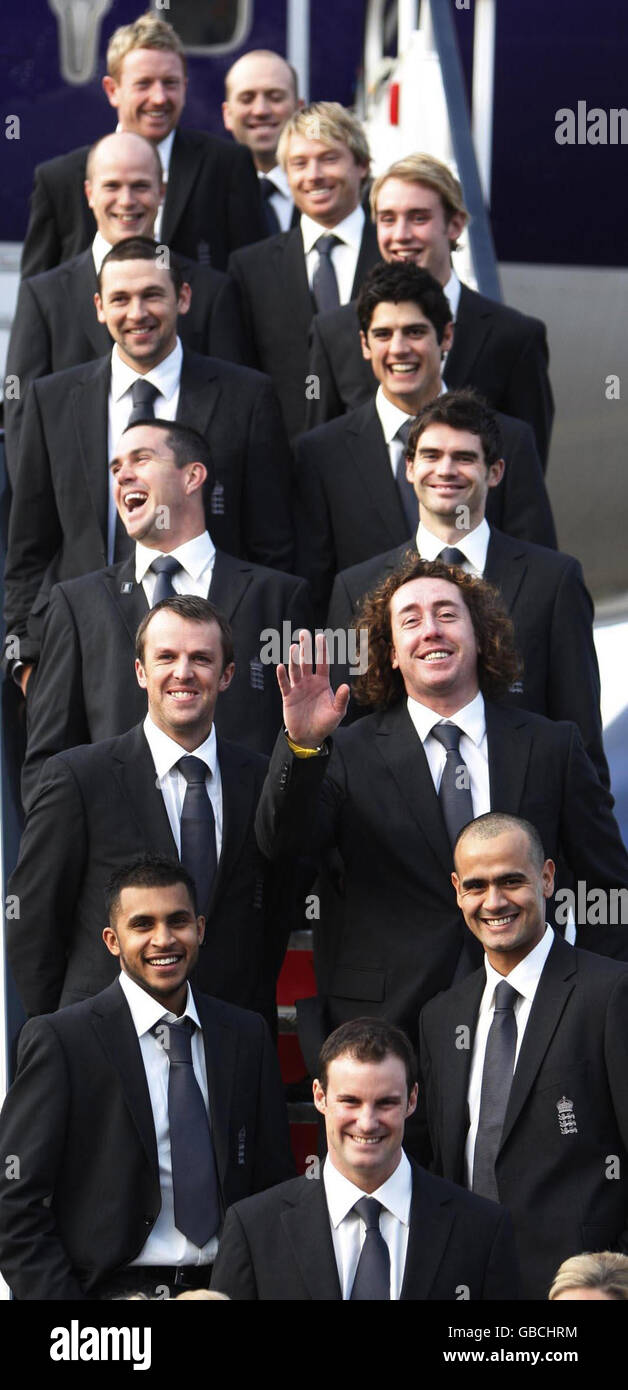 The England team (from bottom left up) Adil Rashid, Grame Swann, Kevin ...