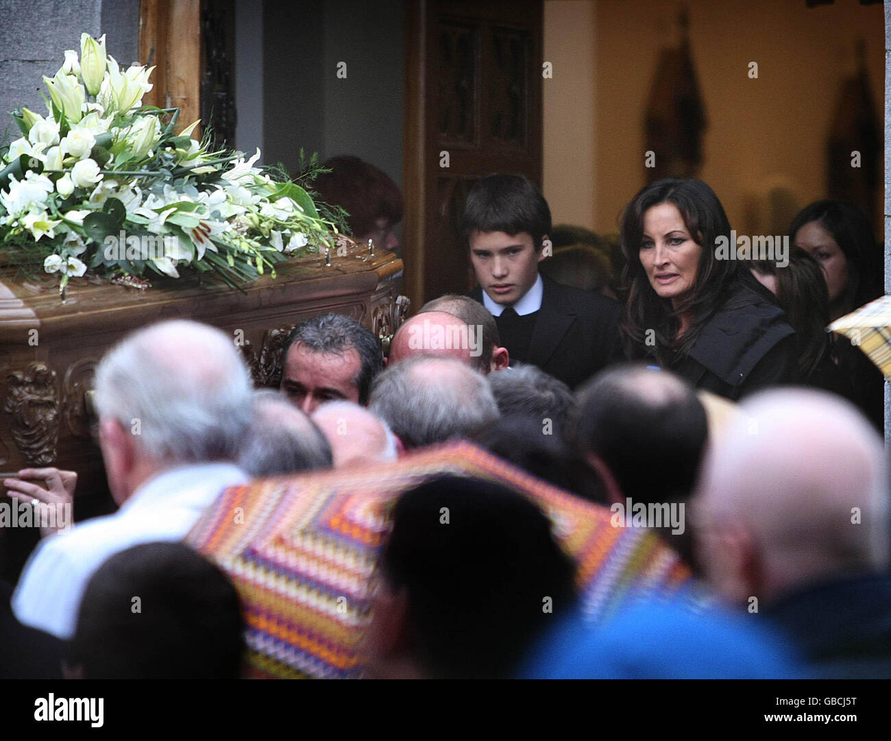 The coffin of wealthy Irish businessman and socialite Patrick Rocca ...