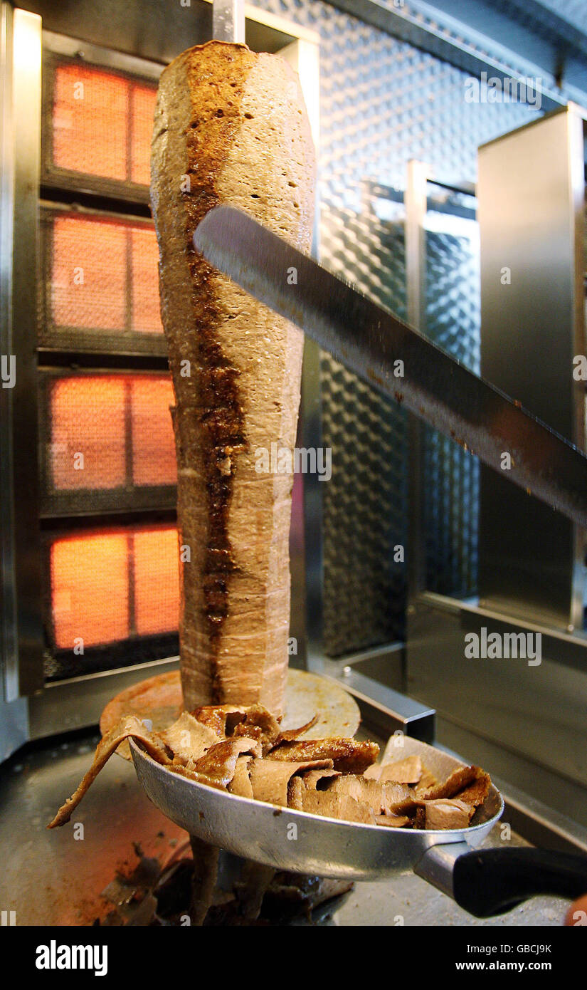 Kebab meat in a kebab shop in stockwell hi-res stock photography and ...