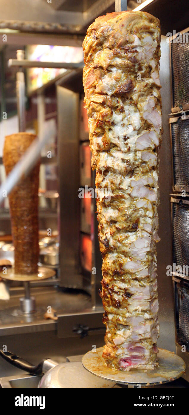 Kebab meat in a kebab shop in Stockwell, south London Stock Photo - Alamy