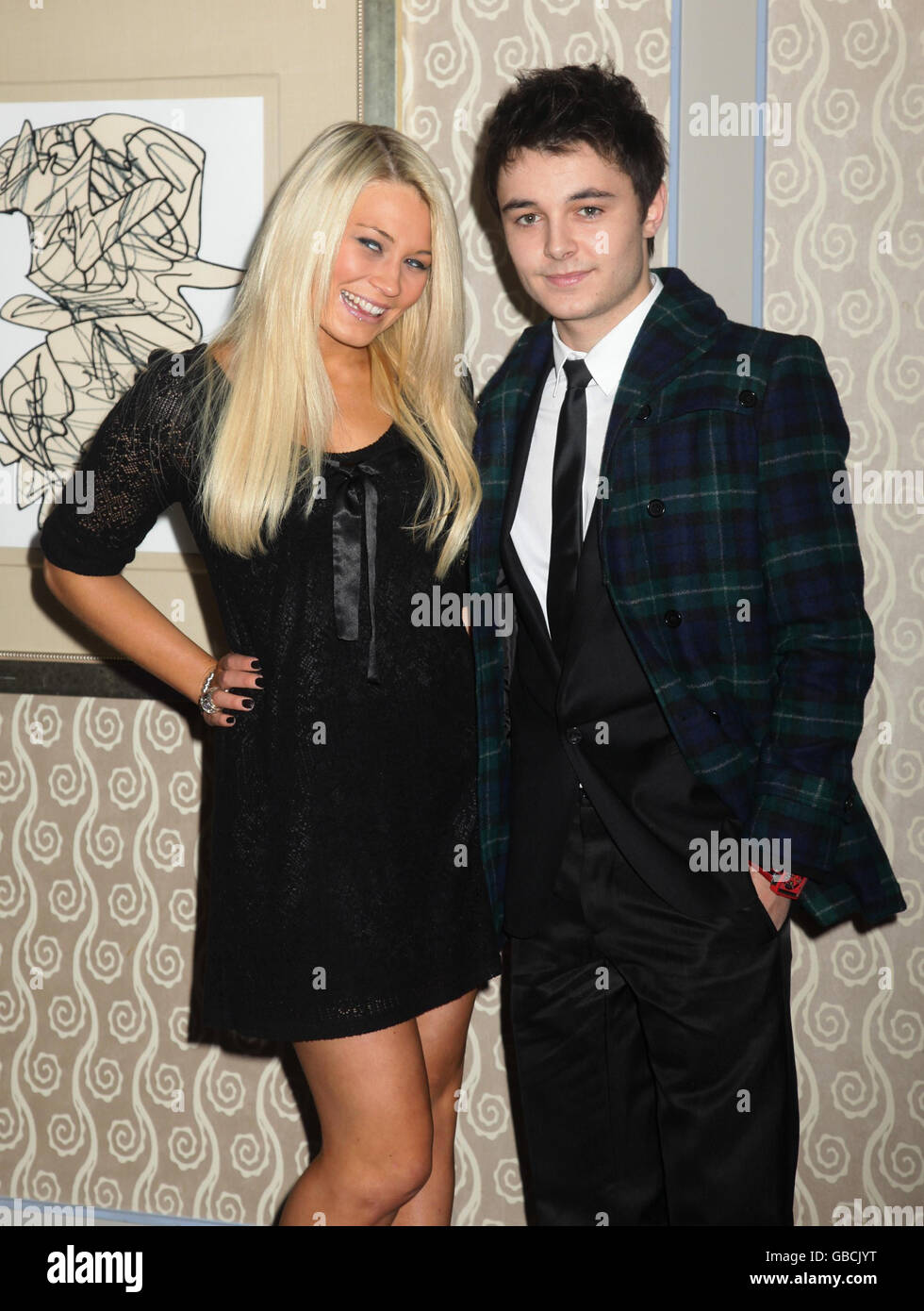 Leon Jackson and his girlfriend Emily Biggs arriving for the Marriott ...