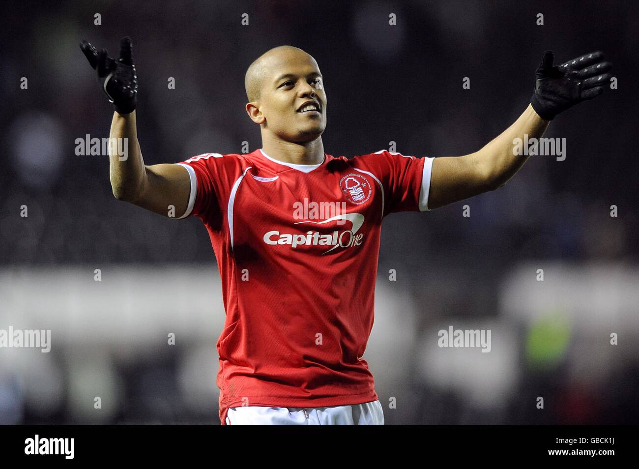Nottingham Forest's Robert Earnshaw celebrates the draw after the final ...