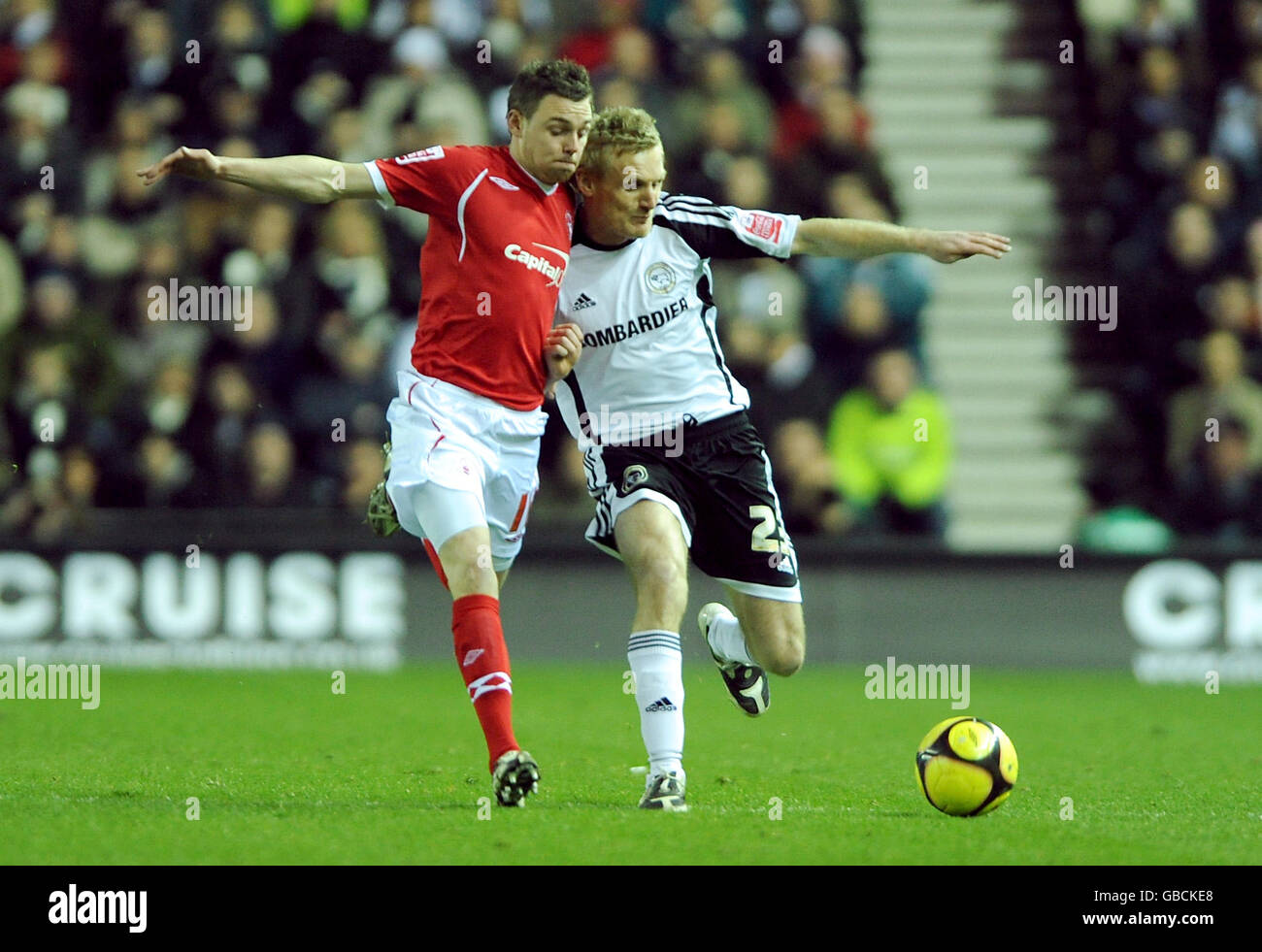 Nottingham forests paul anderson derby countys gary teale in action hi ...
