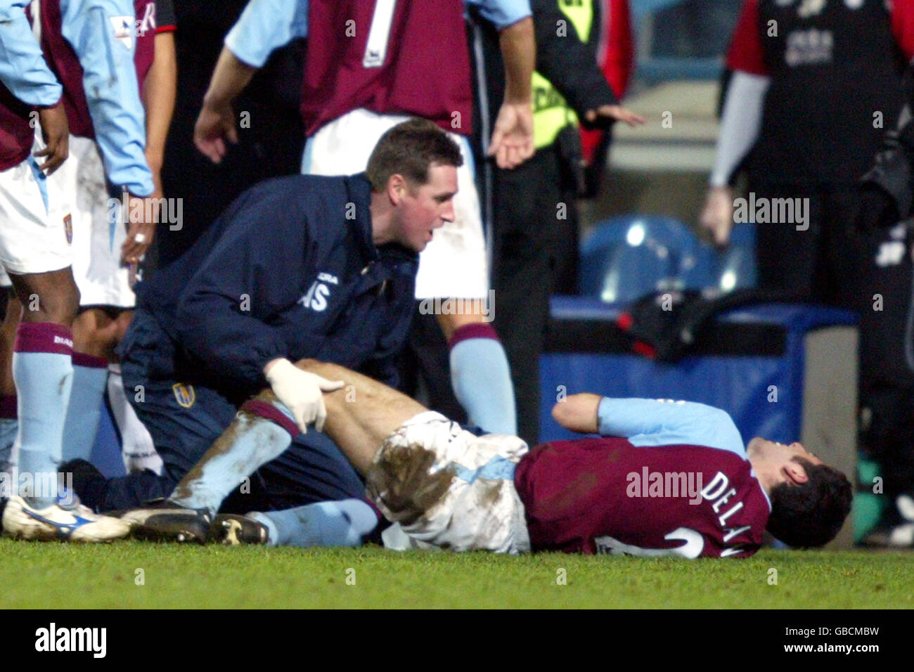 Football injury red card broken leg hi-res stock photography and images ...