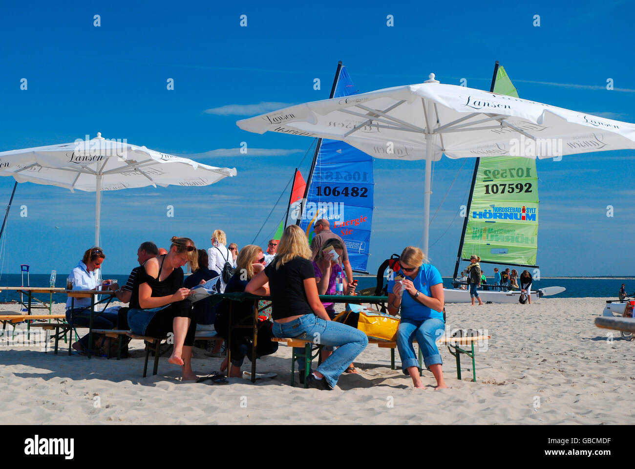 Sommer, Urlaub, Strand, Strandparty, Touristen, Insel Sylt, Sylt ...