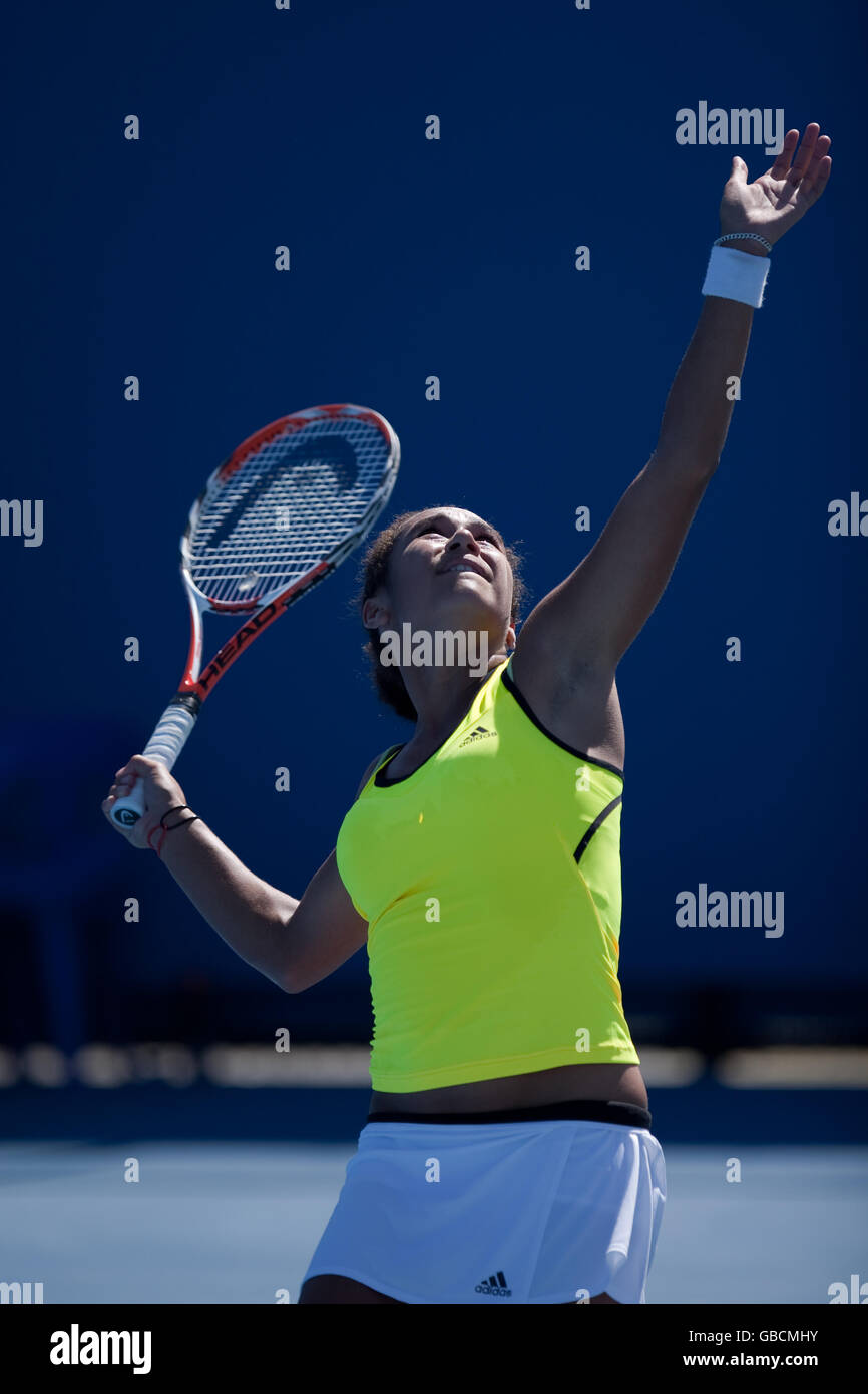 Great Britain's Heather Watson in action against South Africa's Chanel ...