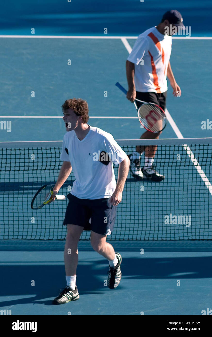 Great Britain's Jamie Murray reacts after winning a point with doubles ...