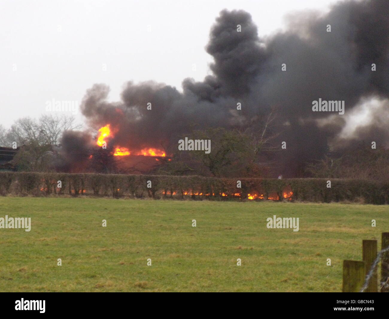 The scene of an intensive blaze after a freight train carrying fuel ...