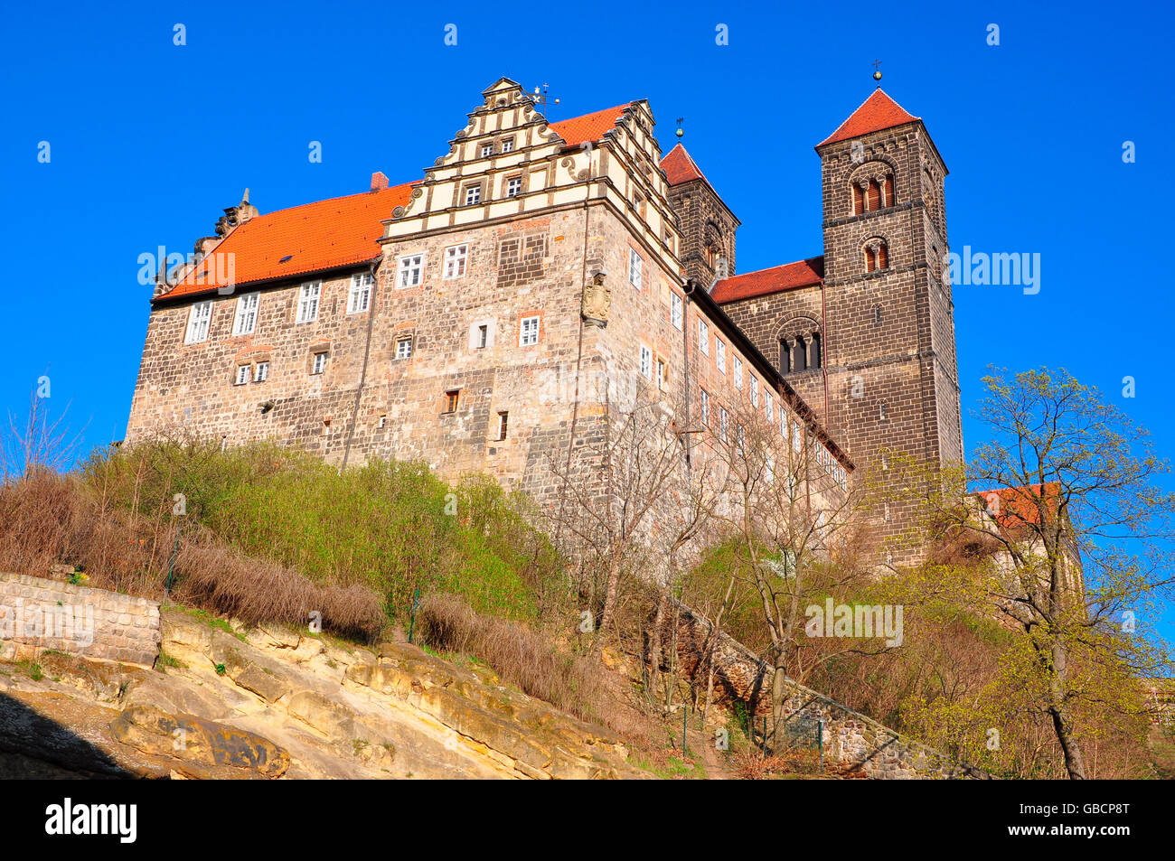 Collegiate church St Servatius, castle church, castle hill, Quedlinburg ...