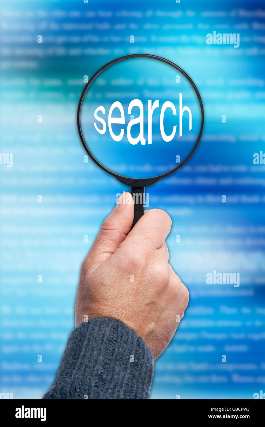 Hand holding magnifier hi-res stock photography and images - Alamy