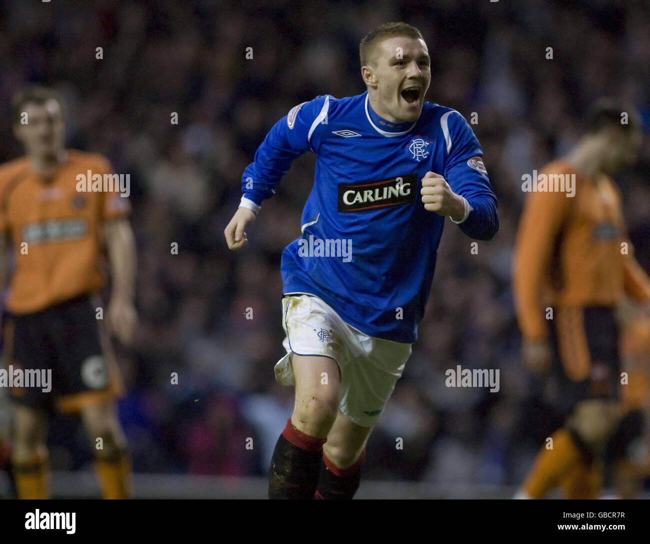 Rangers John Fleck celebrates scoring during the Clydesdale Bank ...