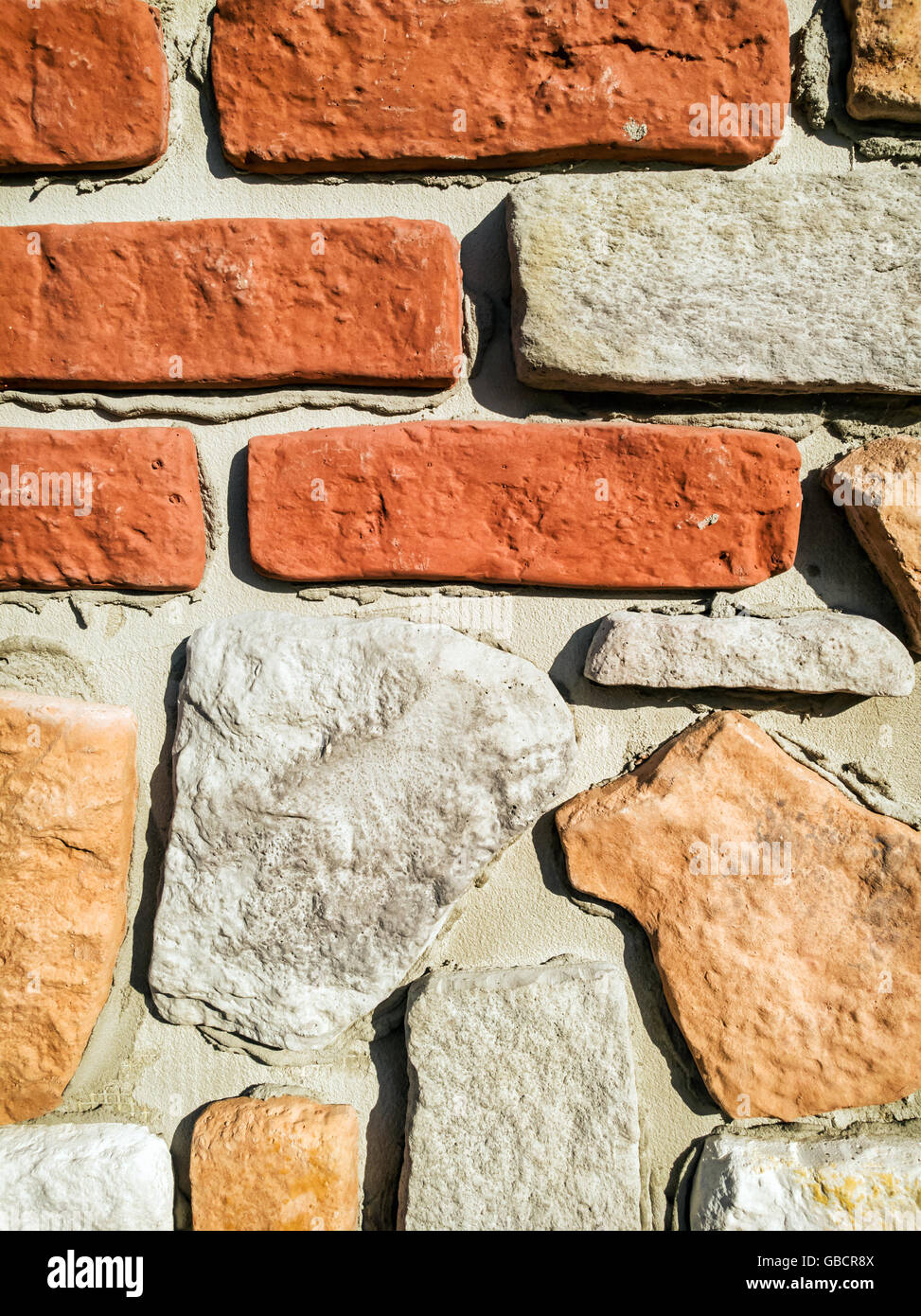 Detail of red brick wall. Architectural element. Vertical composition ...