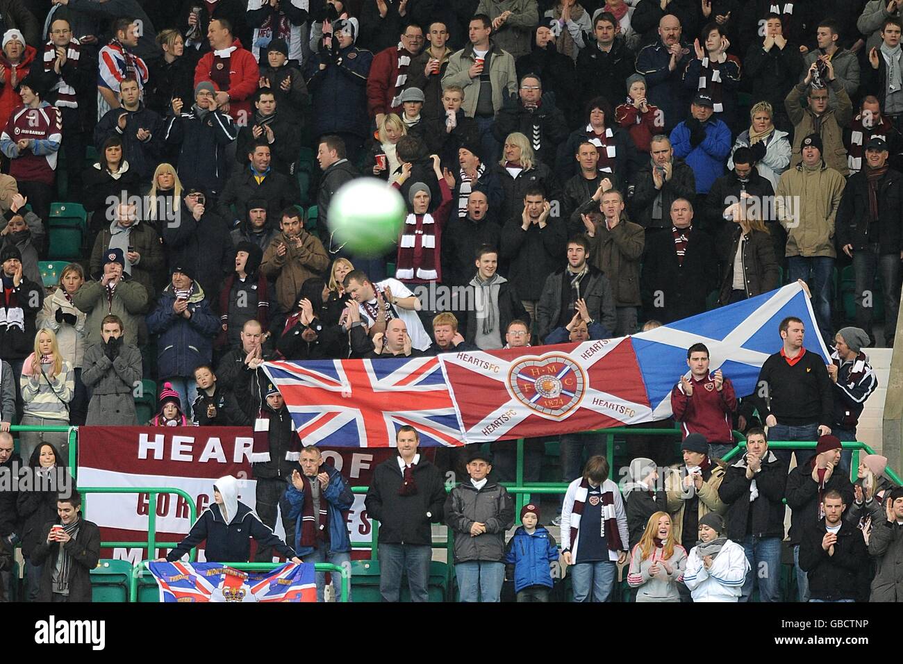 Hearts fans in the stands hi-res stock photography and images - Alamy