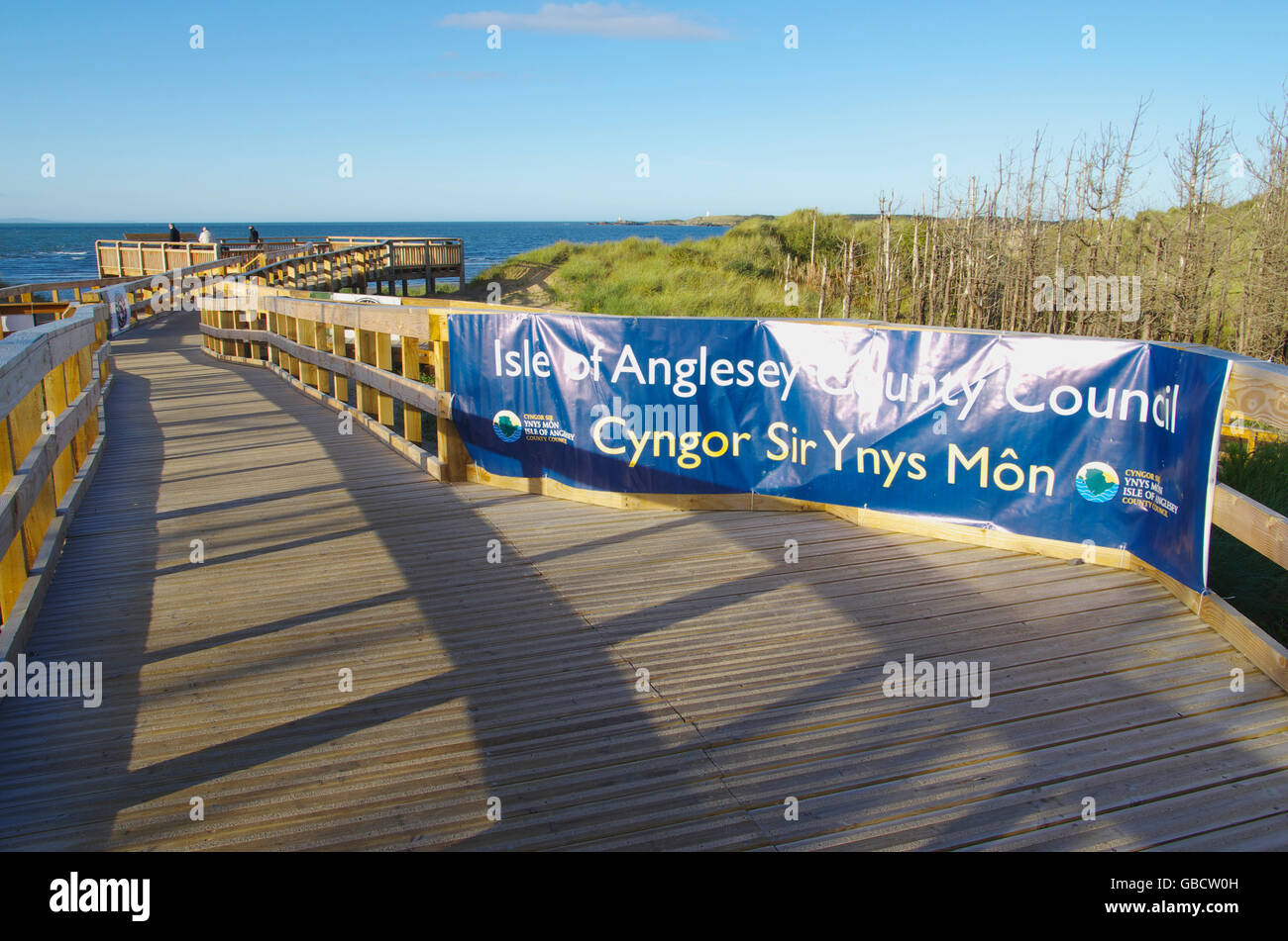 Viewing Platform, Newborough Beach and Forest Stock Photo - Alamy