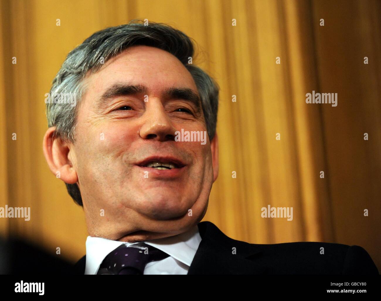 Prime Minister Gordon Brown during a press conference at Downing Street ...