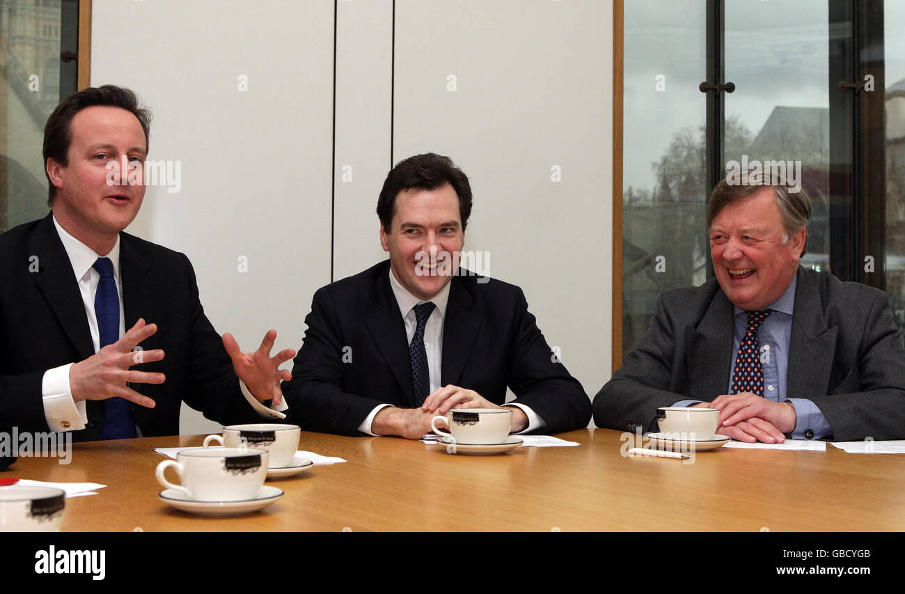 (left to right) Conservative Party leader David Cameron, Shadow ...