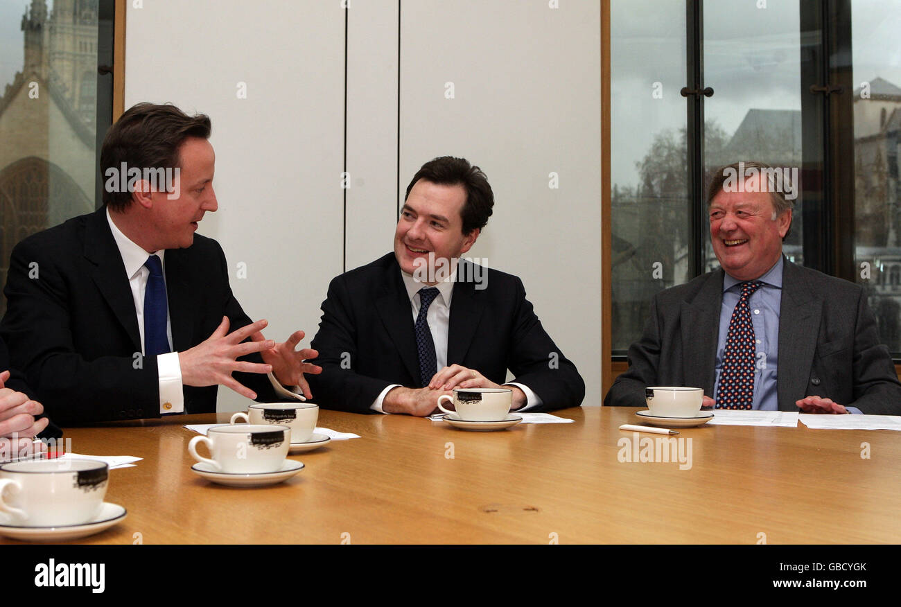 (left to right) Conservative Party leader David Cameron, Shadow ...