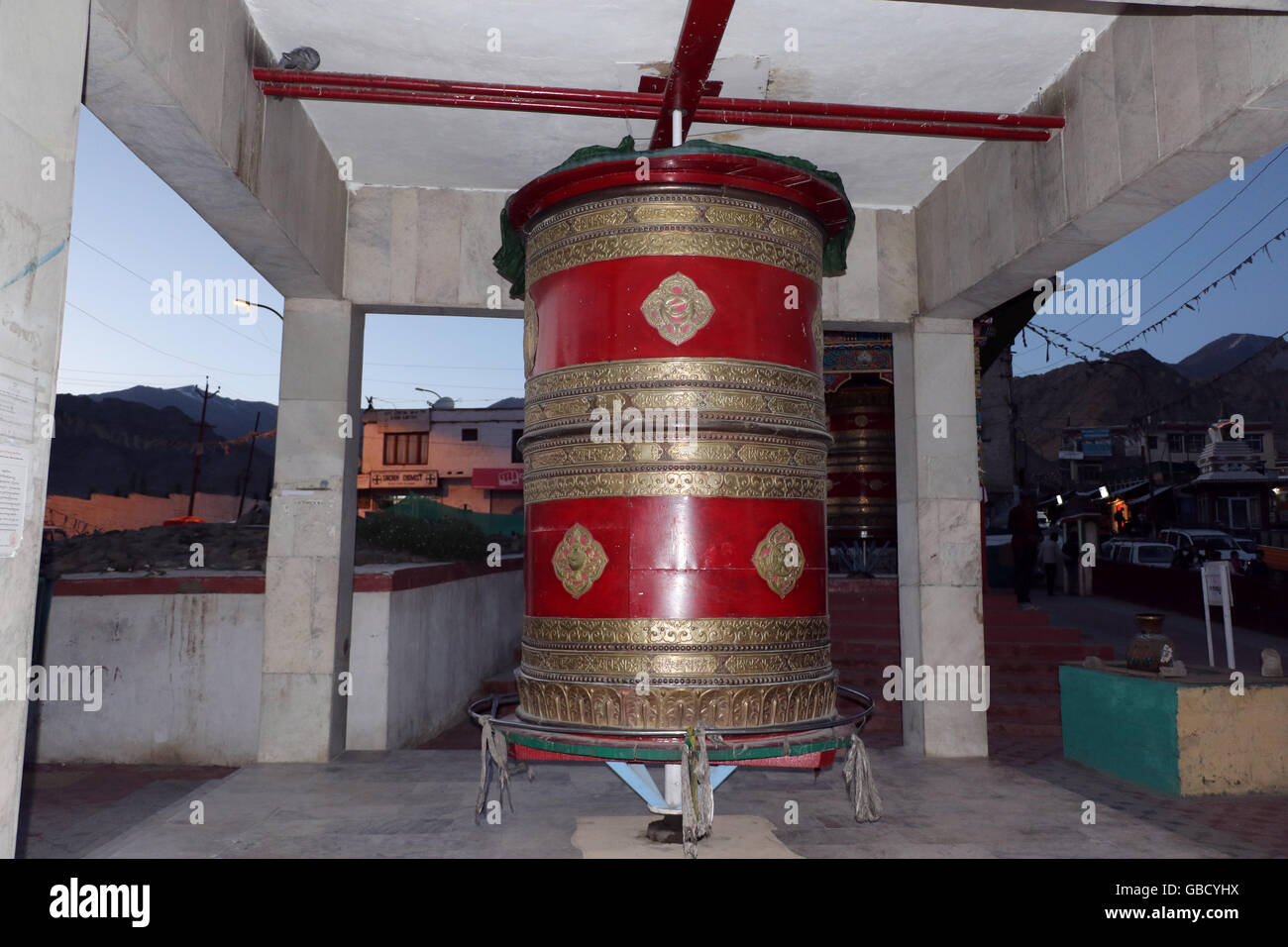 Buddhist prayer wheels Stock Photo - Alamy