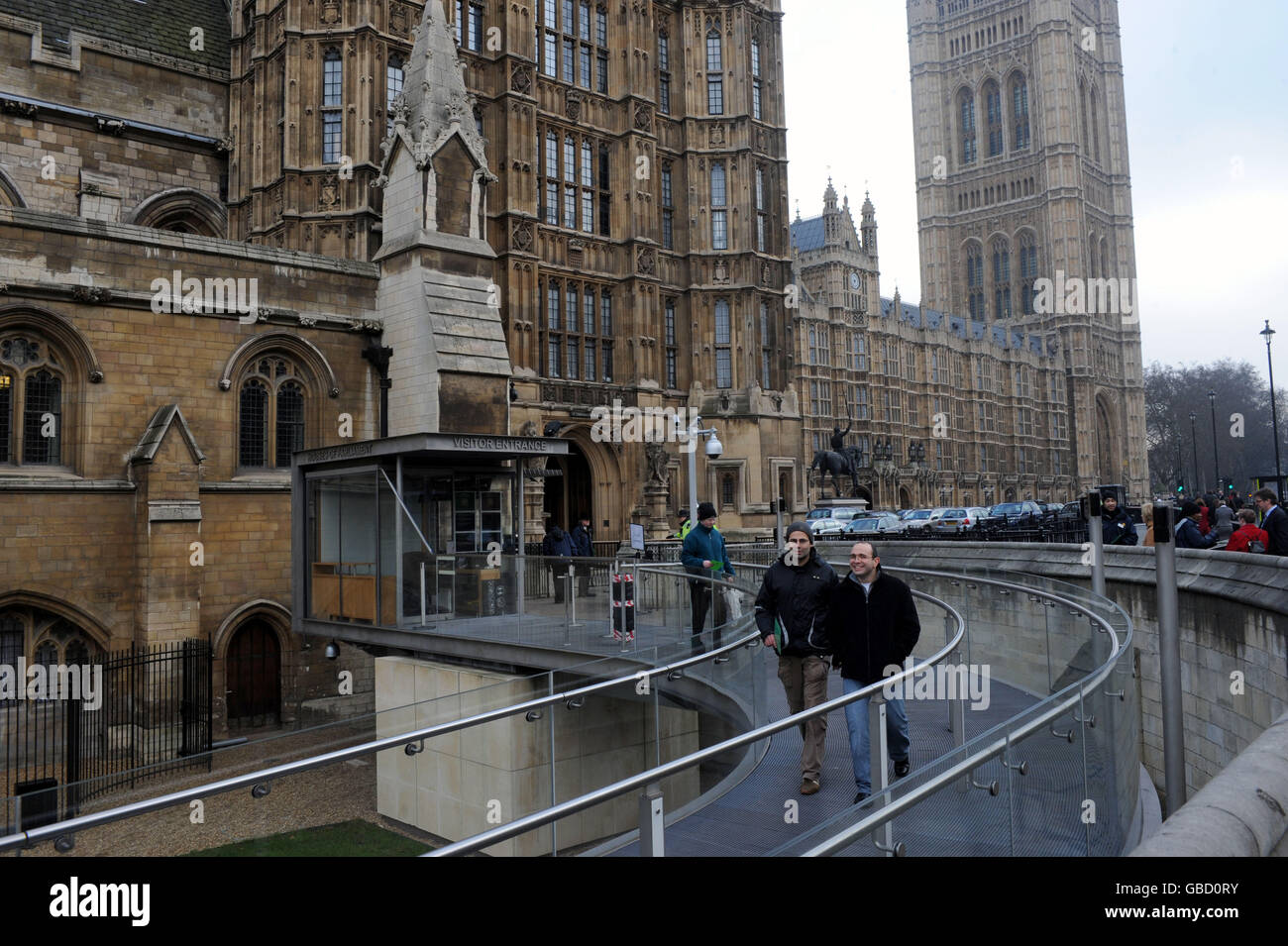 The newly refurbished visitor entrance at the Houses of Parliament ...